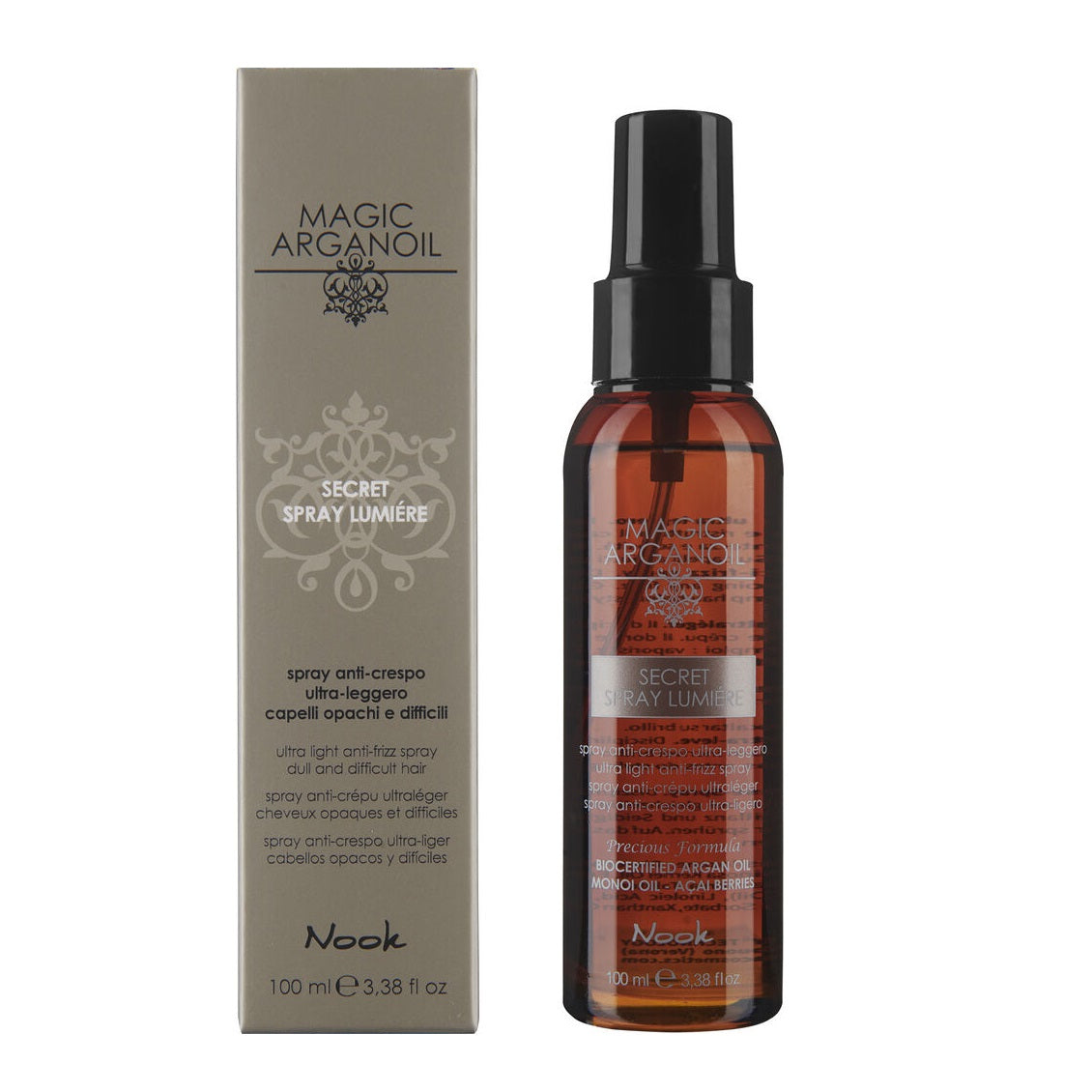 Nook magic arganoil - Ultra light anti frizz + shine spray – hairgoals.dk